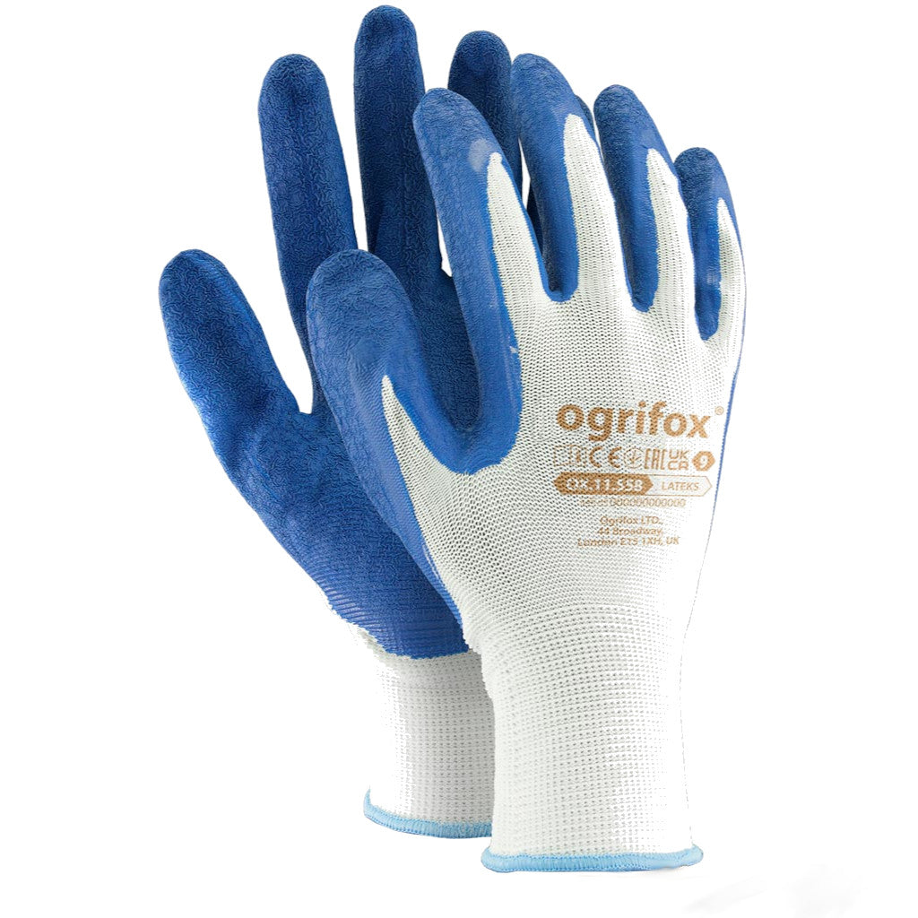 Darbo pirštinės LATEKS, aplietos lateksu – DUDU.LT